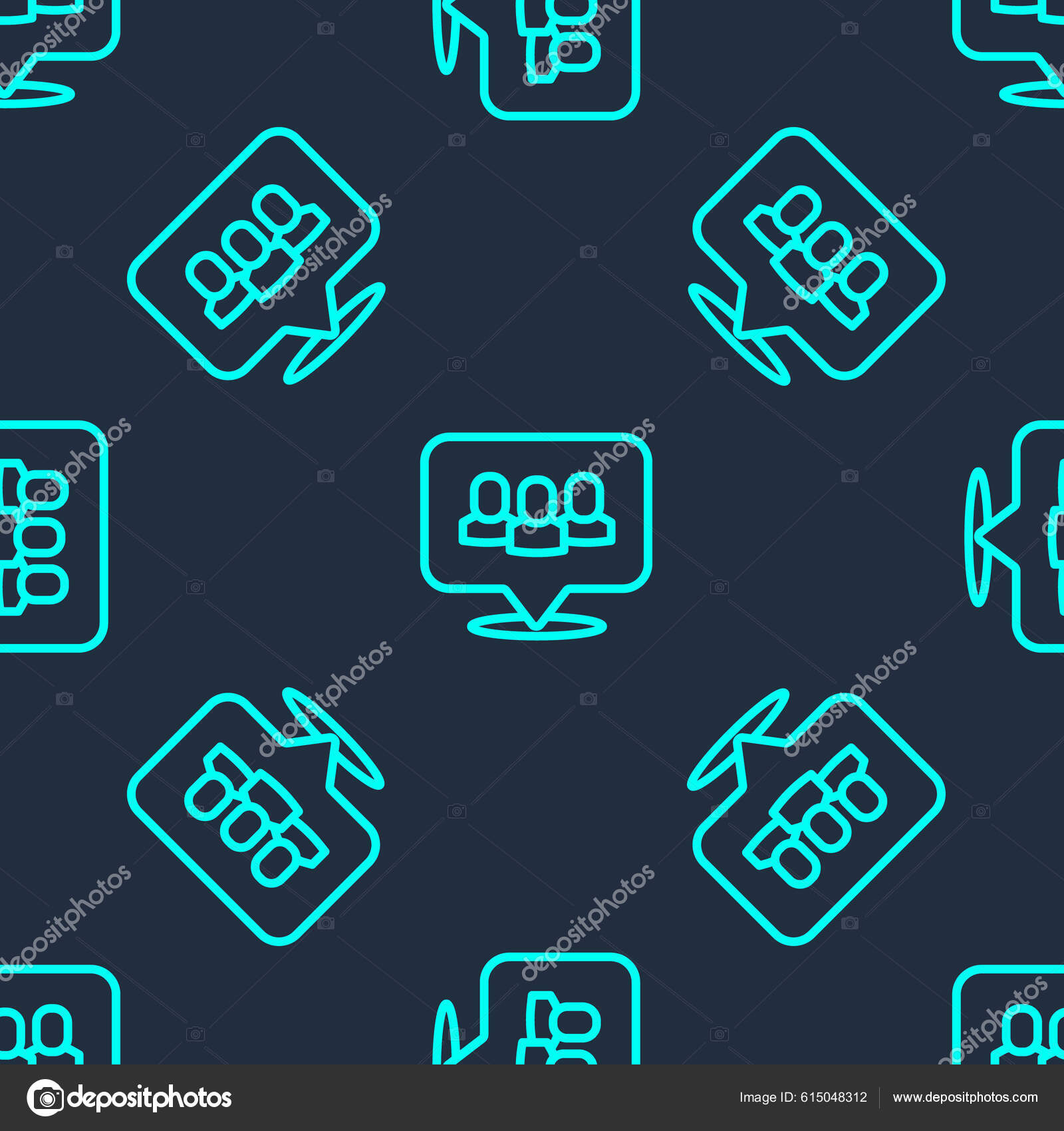 Green Line Project Team Base Icon Isolated Seamless Pattern Blue Stock ...