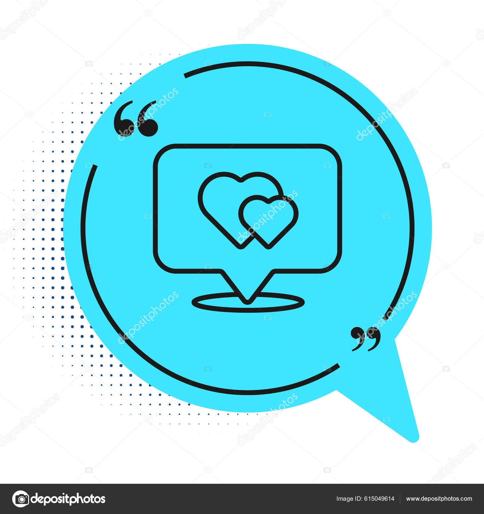 Black Line Map Pointer Heart Icon Isolated White Background Valentines Stock Vector Image by ...