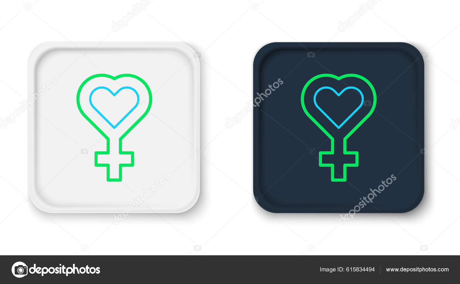 Line Female Gender Symbol Icon Isolated White Background Venus Symbol ...
