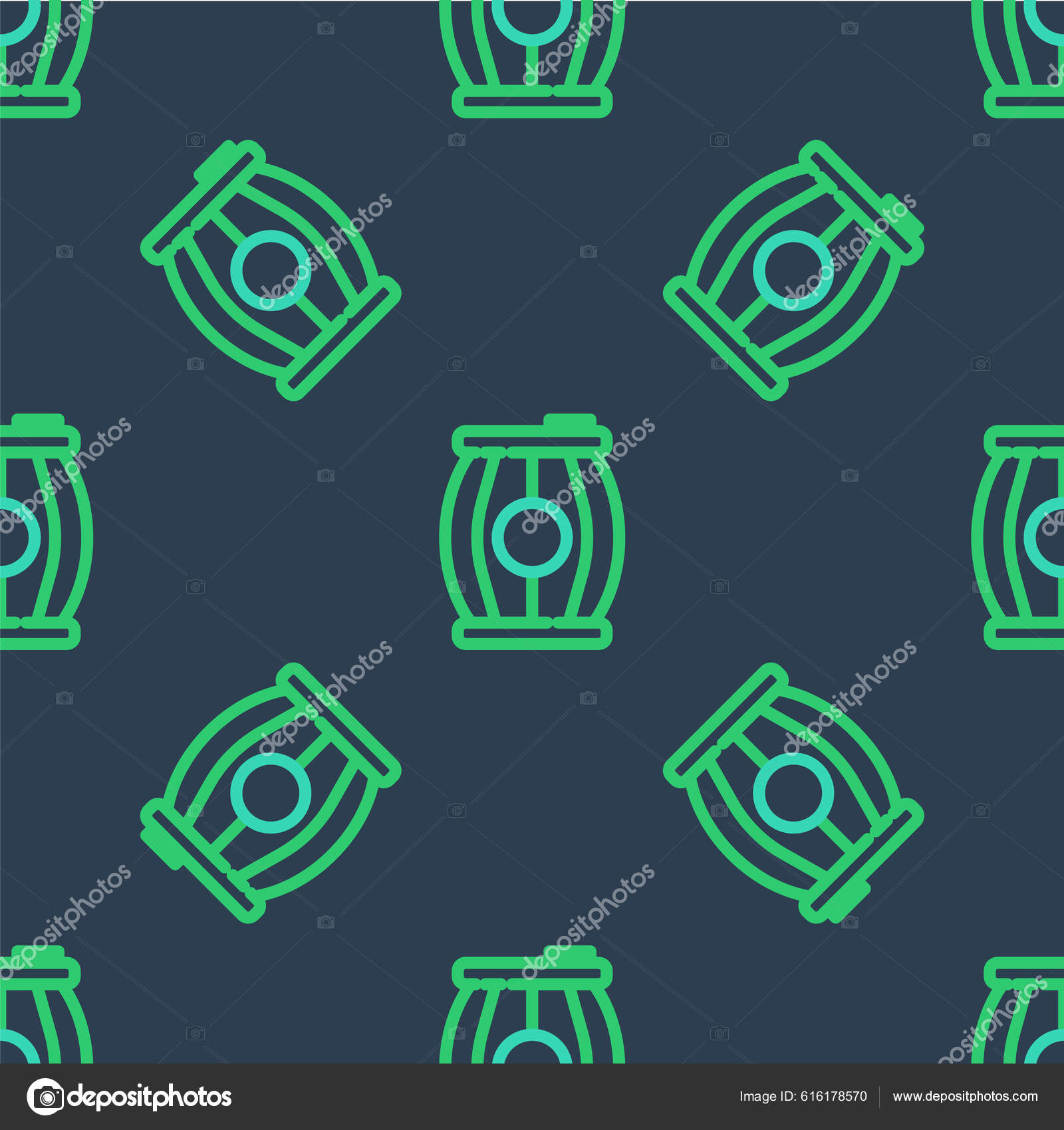 Line Gun Powder Barrel Icon Isolated Seamless Pattern Blue Background ...