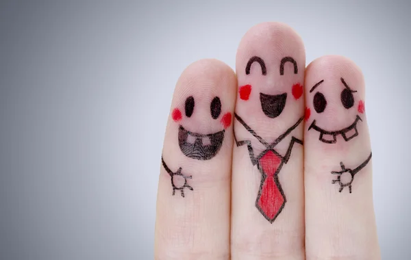 Finger smiley face | Fingers with happy smiley face — Stock Photo ...