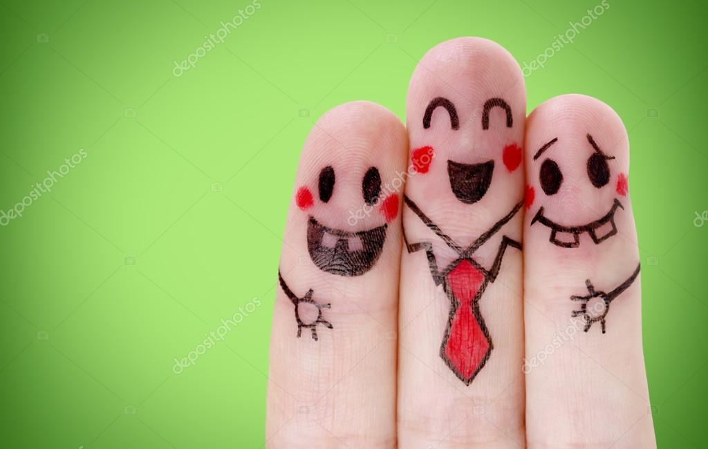 Finger smiley face | Fingers with happy smiley face — Stock Photo ...