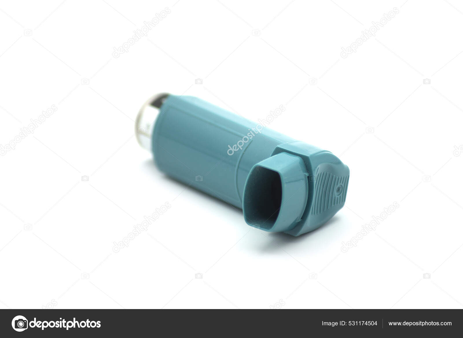 Closeup Asthma Aerosol Inhaler White Background — Stock Photo ...