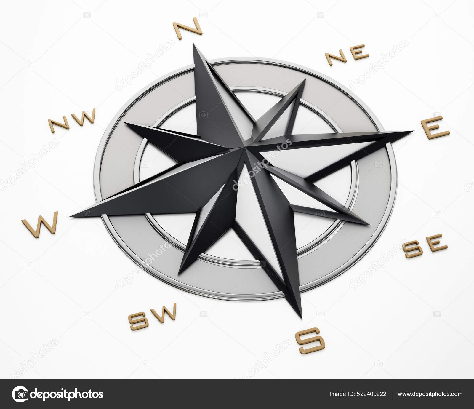Vintage Compass Symbol Showing Directions Illustration Stock Photo by ...