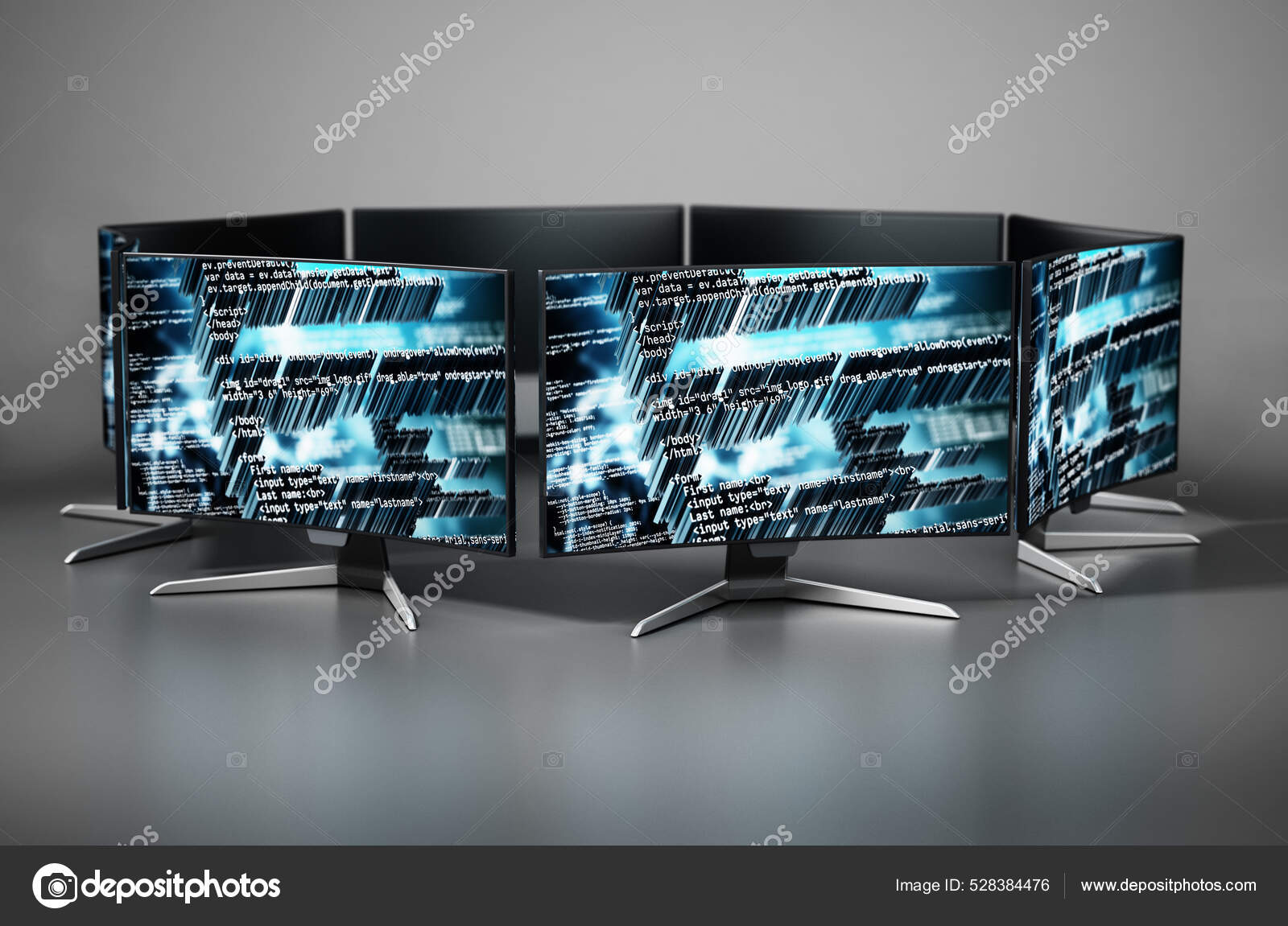 Generic Monitors Code Wallpapers Illustration Stock Photo by ...