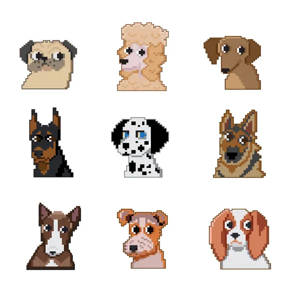 Pixel art chien images vectorielles, Pixel art chien vecteurs libres de ...