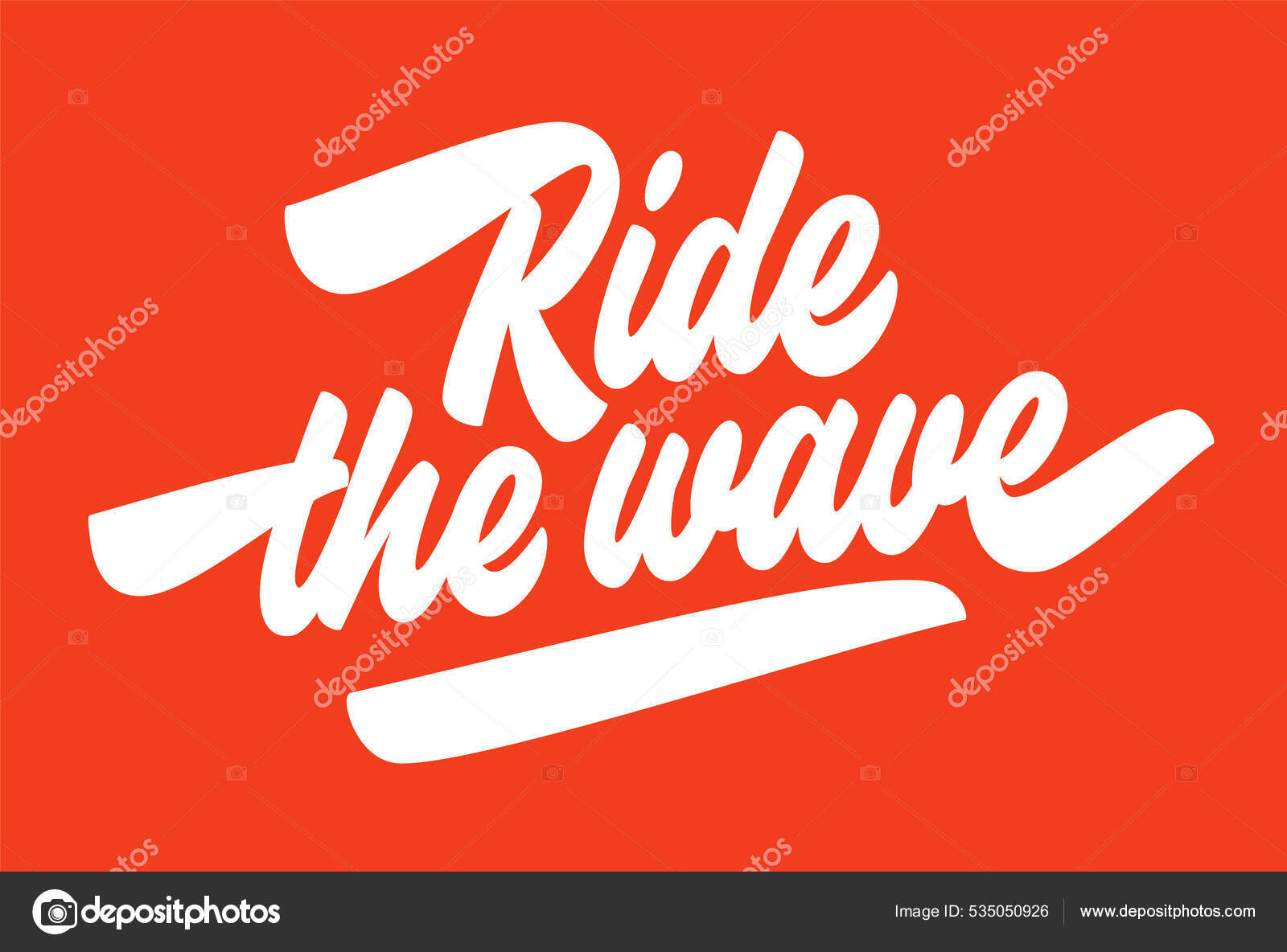 Ride Wave Hand Lettering Design Surfer Shirt Surfing Apparel Concept ...