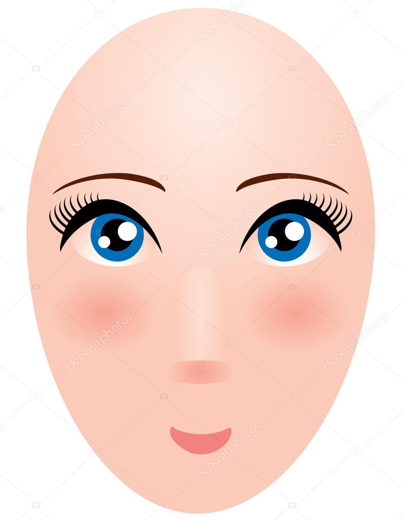 rostro de mujer de dibujos animados — Vector de stock © Ekaterina-P ...