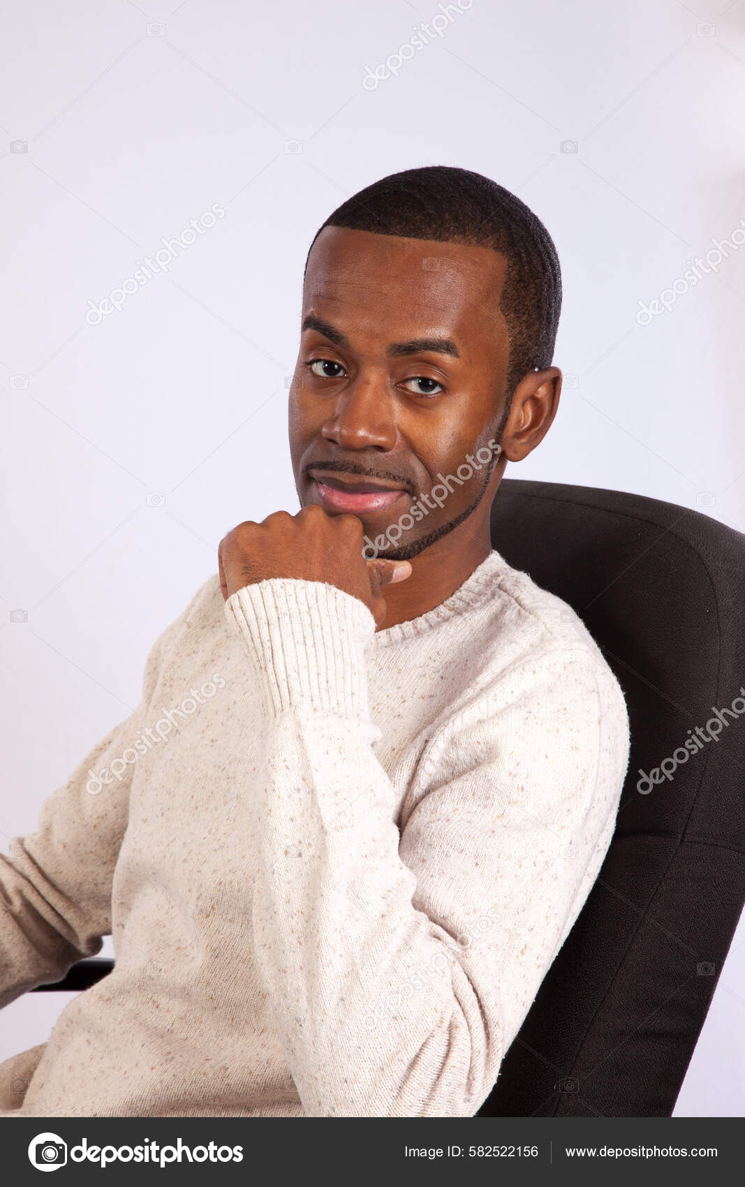Handsome Black Man Smile — Stock Photo © artistallen #582522156