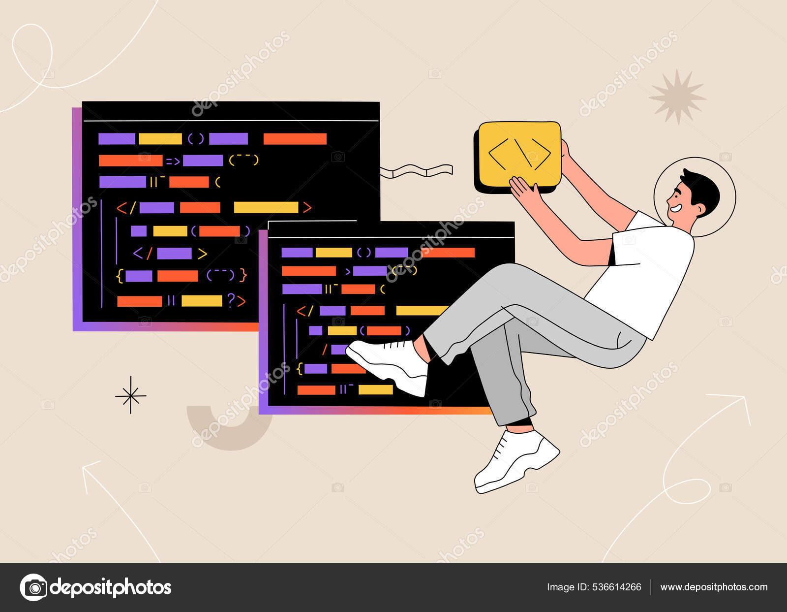 Programmer Working Web Development Computer Screen Software Engineering ...