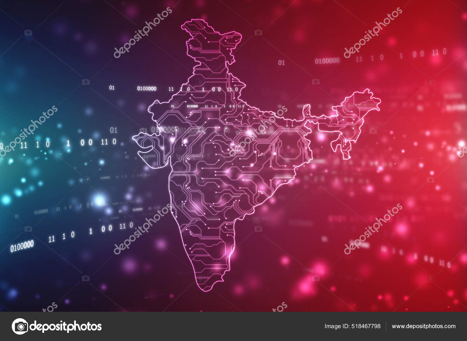 Digital India Concept India Map Circuit Lines Technology Background Map ...