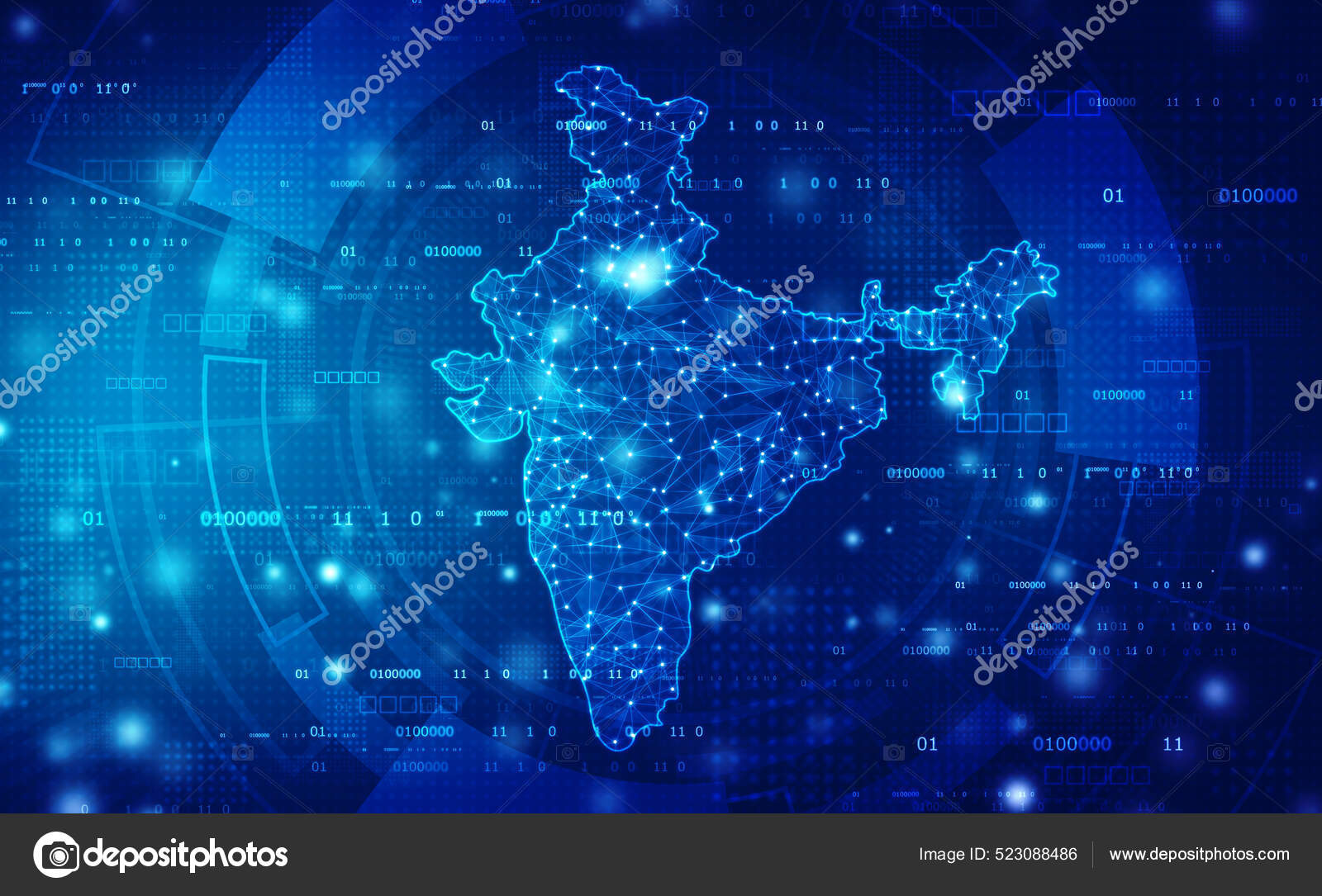 Digital India Technology India Map Technology Abstract Background ...