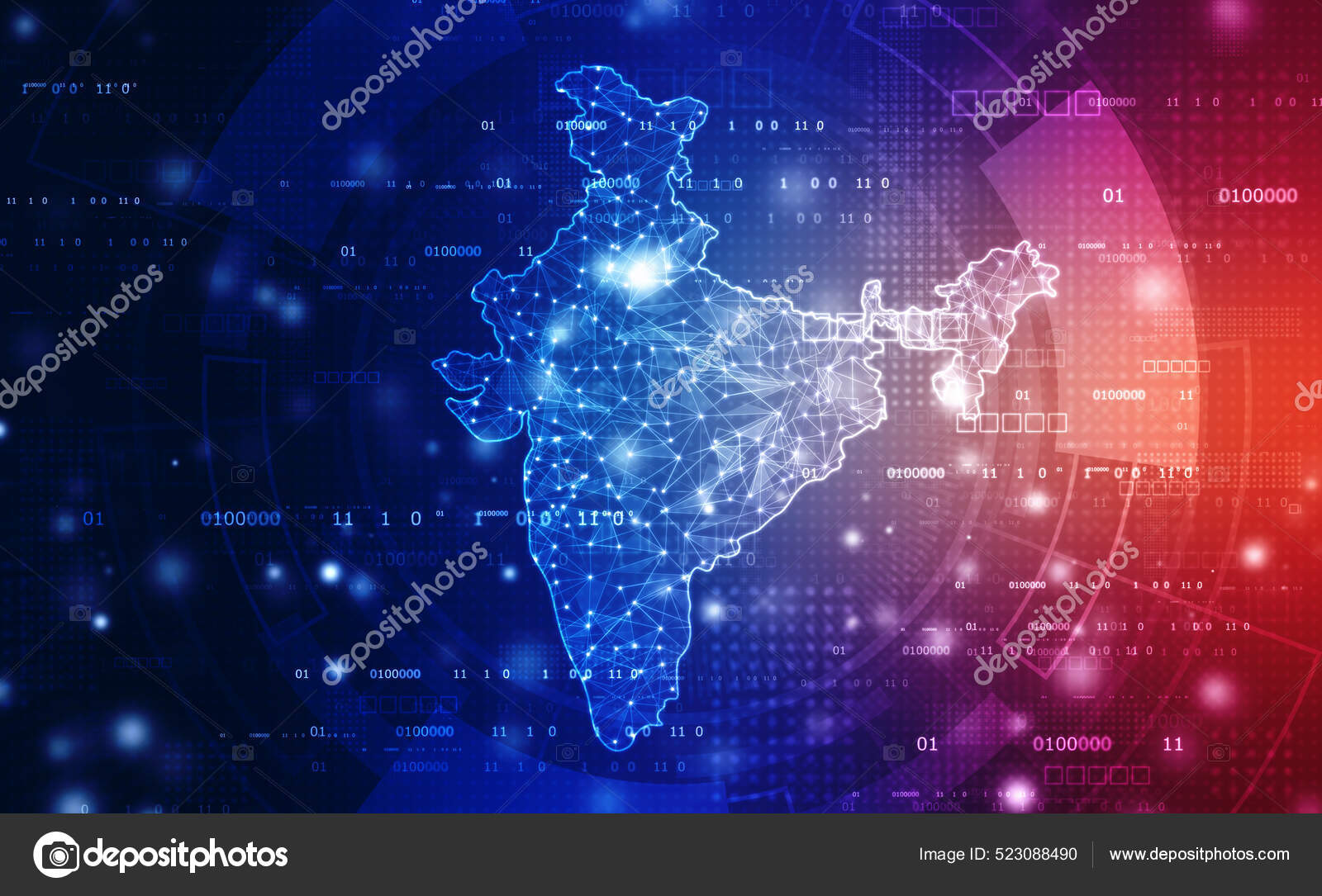Digital India Technology India Map Technology Abstract Background ...