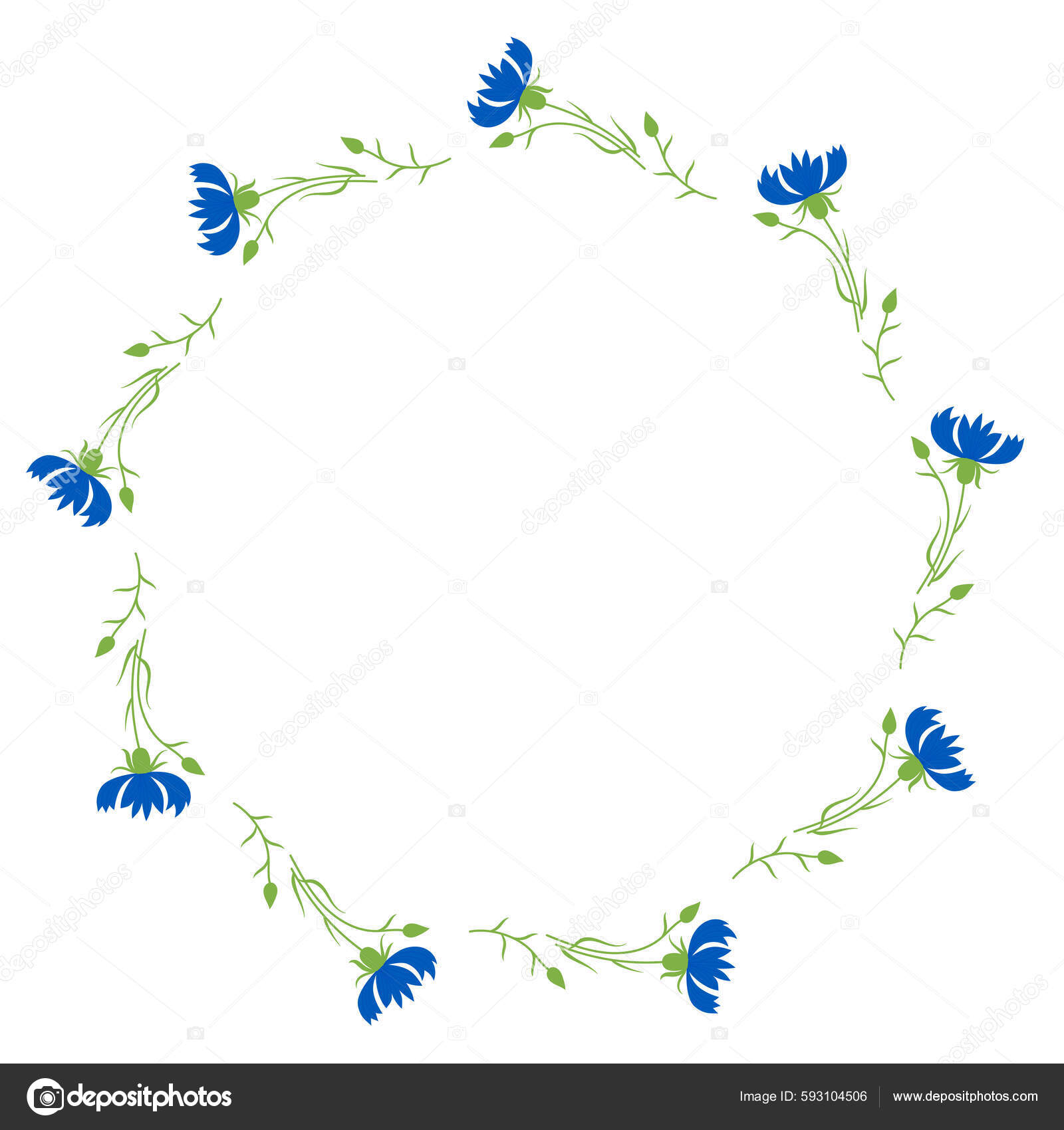 Wedding Vector Border Blue