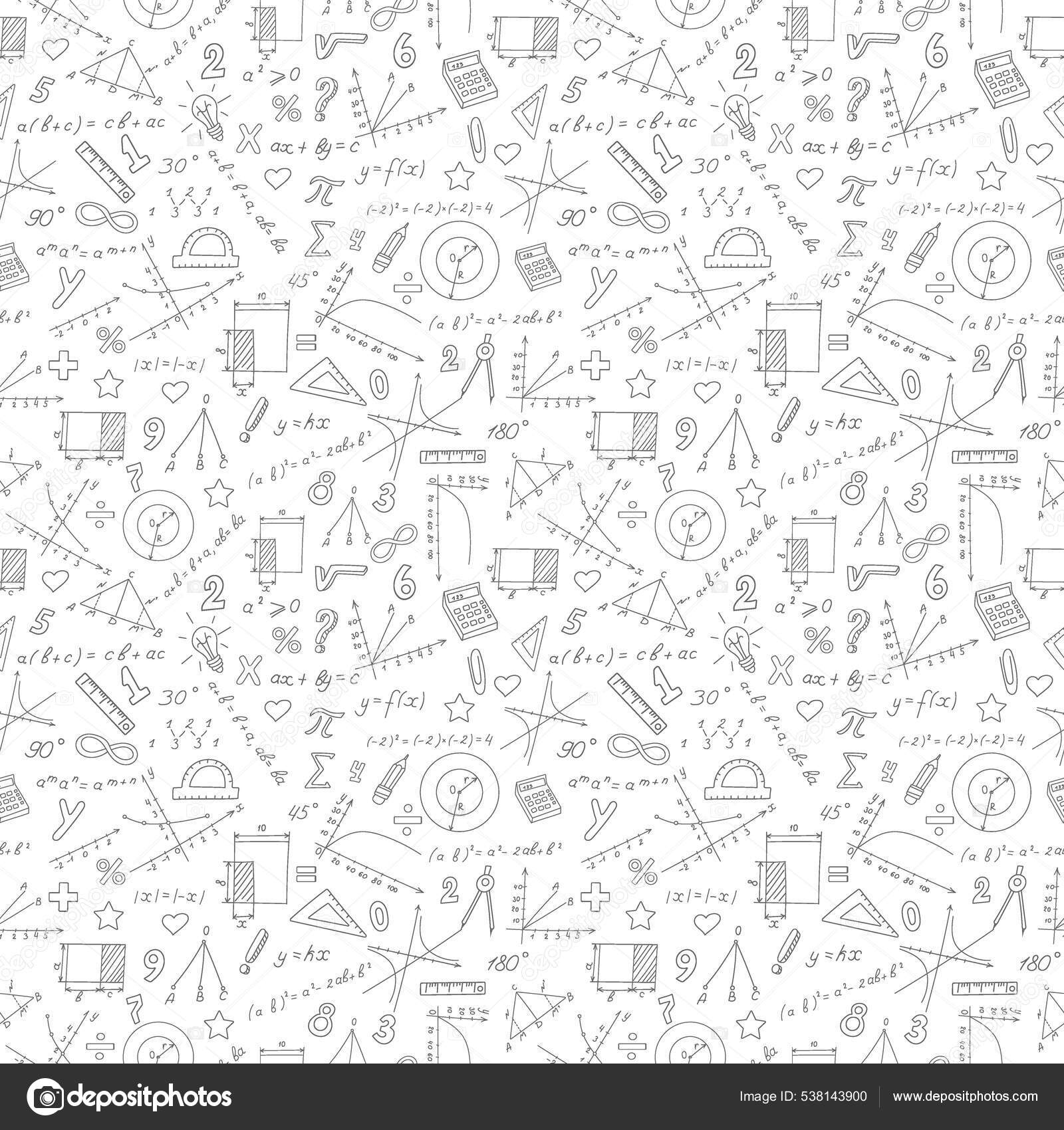 Seamless Background Formulas Charts Topic Mathematics Education Black ...