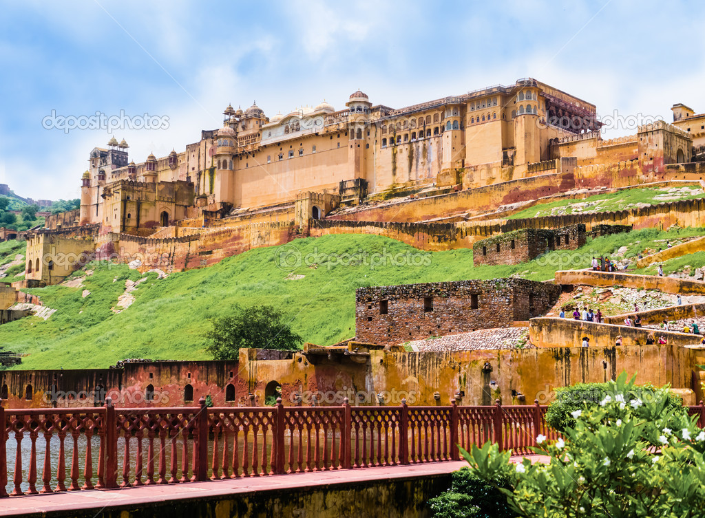 Índia, Rajastão, vista panorâmica de âmbar forte perto de jaipur — Foto ...