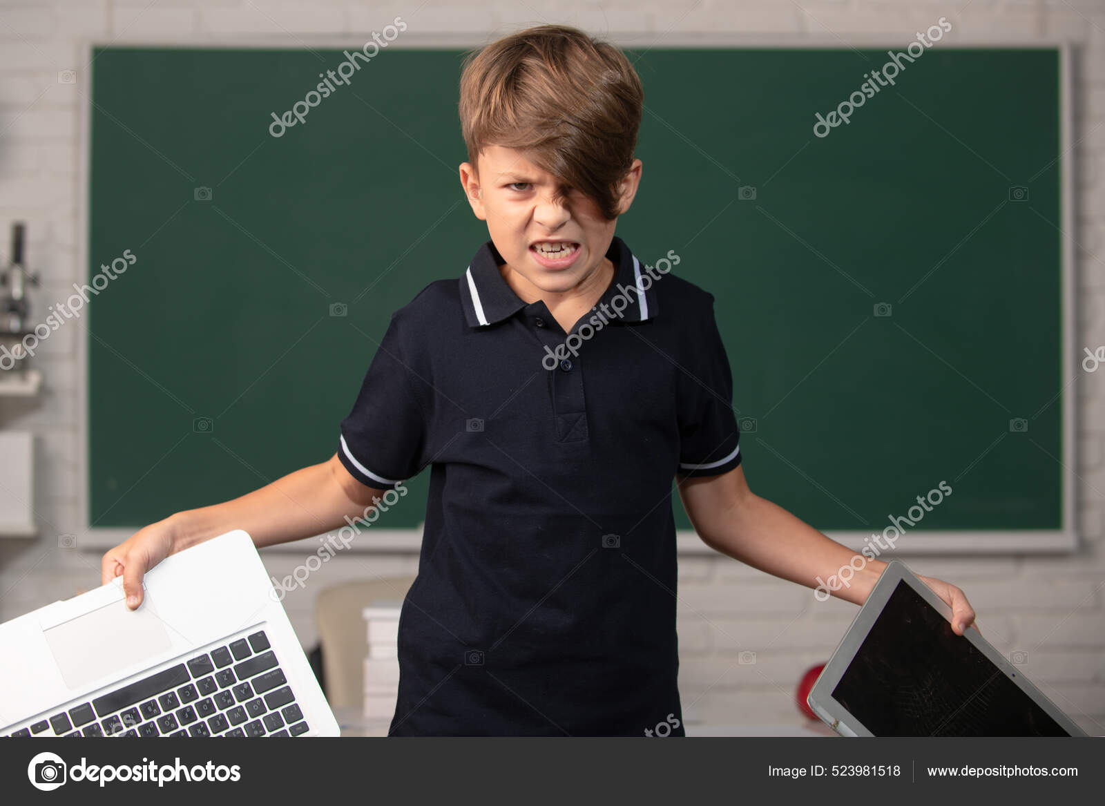 Kid Angry At Computer