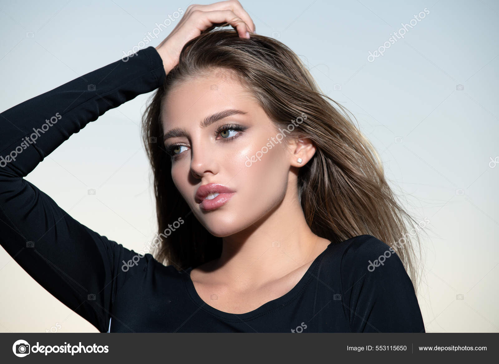 Sensual Fashion Woman Face Close Up Beauty Portrait Of Young Sexy