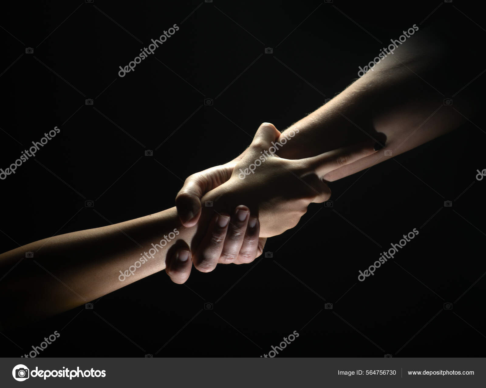 Two trength ands. Helping hand to a friend. Rescue or helping gesture ...