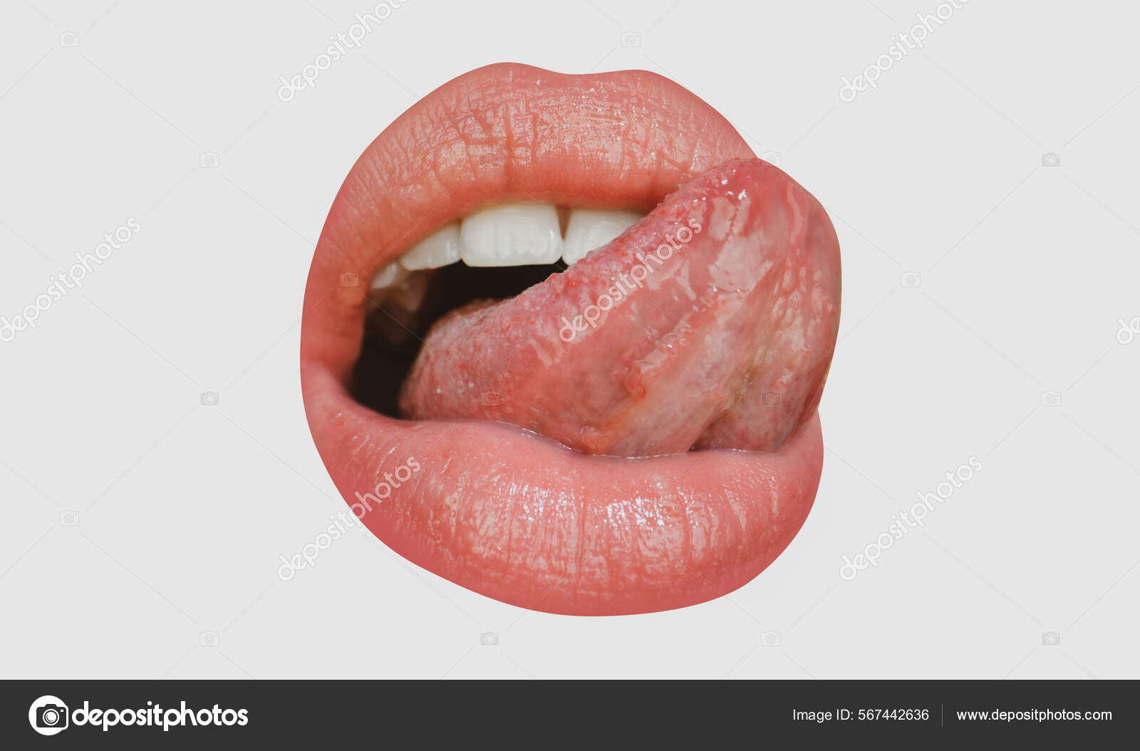 Tongue And Sexy Female Lips Sexy Sensual Womens Open Mouths Close Up