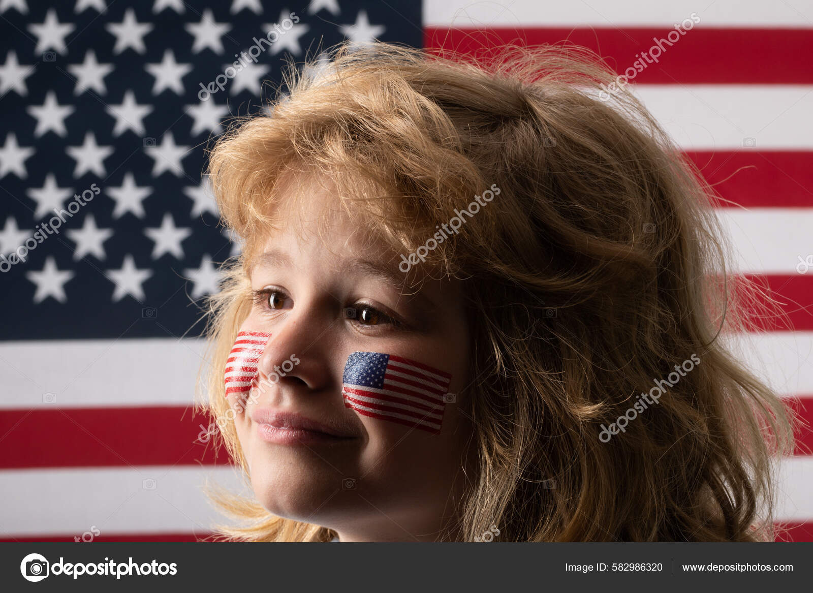 Cute American Flag Face Paint