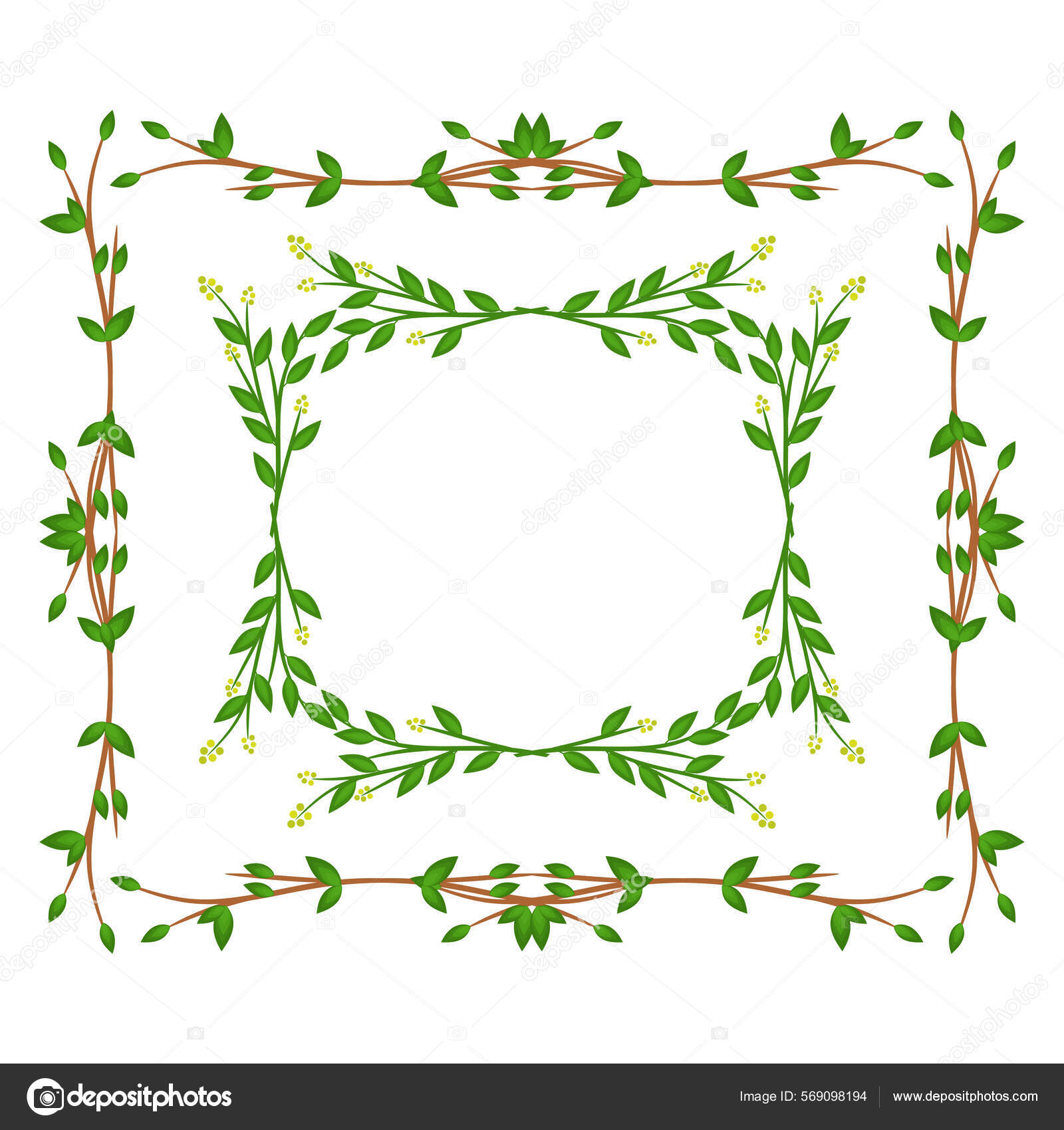 Set Frames Leaves Border Design Vector Stock Vector Image by ©KosOlga ...