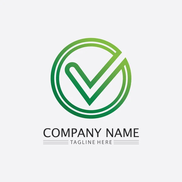 Checklist Check Mark Logo Vector Icon Tick Symbol Green Color Stock ...