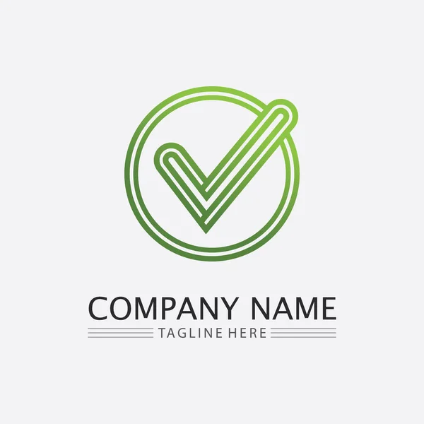Checklist Check Mark Logo Vector Icon Tick Symbol Green Color Stock ...