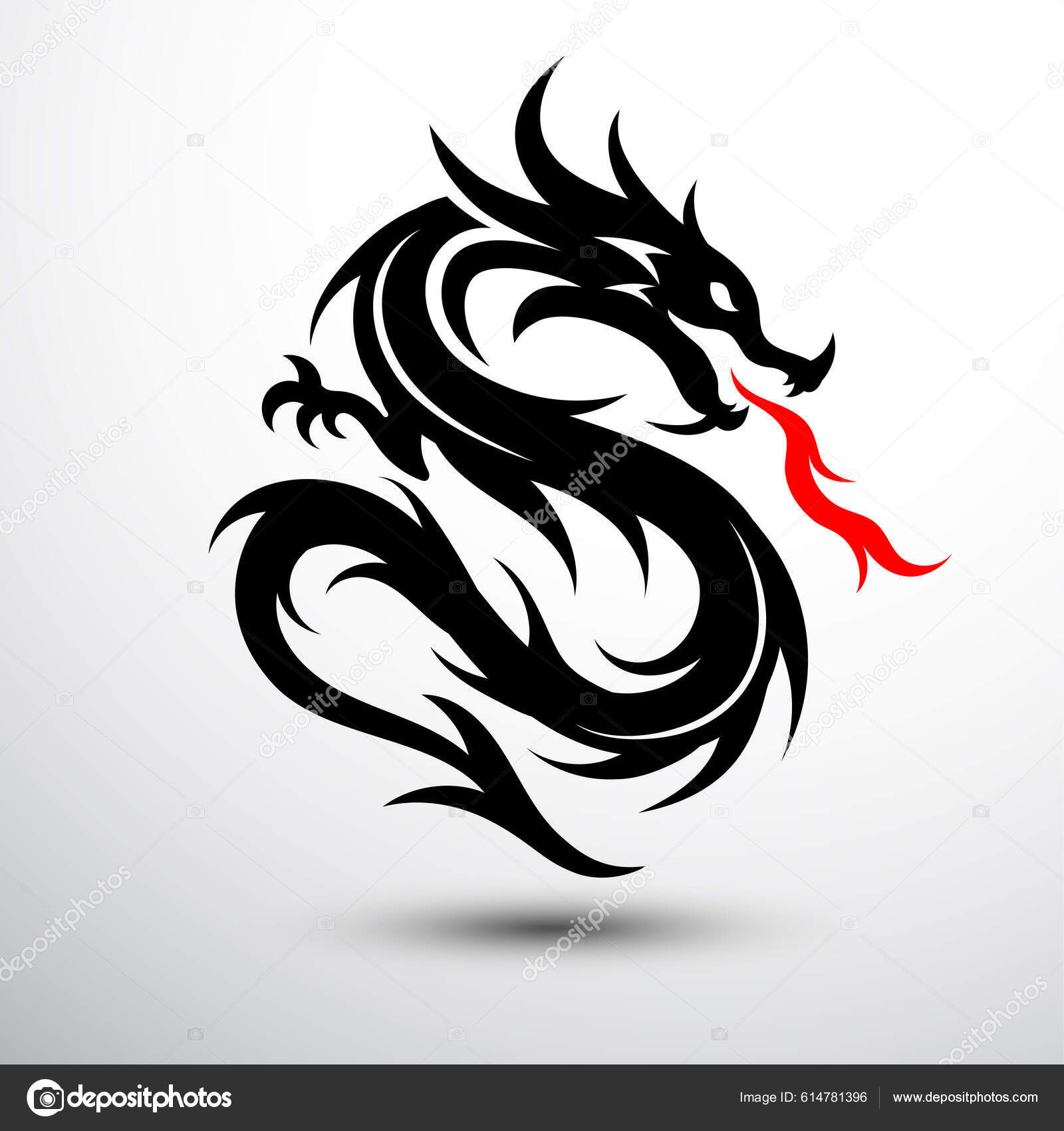 Kinesisk Drage Symbol Vektor Illustration Stock-vektor af ©10comeback ...