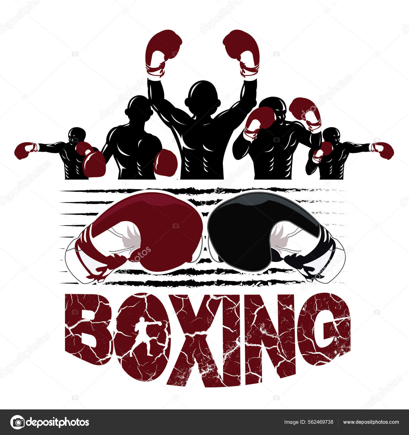 Ilustración Del Concepto Cinco Ganadores Para Logotipo Del Boxeo Vector ...