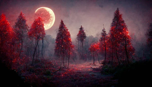 Red moon forest Stock Photos, Royalty Free Red moon forest Images ...