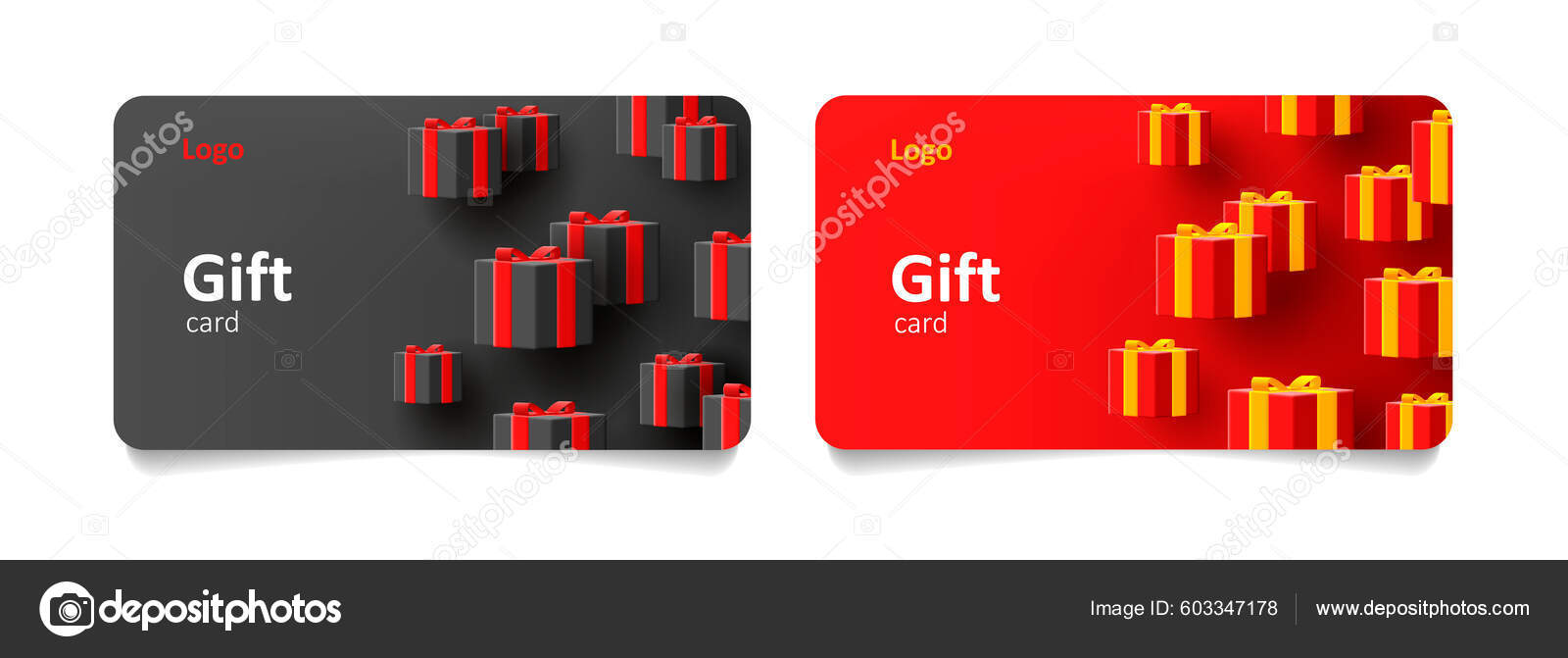 Gift Card Voucher Template Pattern Gift Boxes Vector Illustration ...