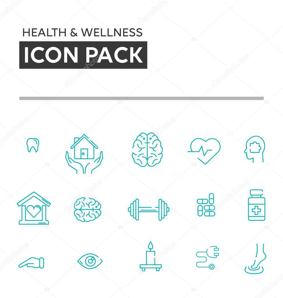 Paquete de iconos lineales de salud y bienestar. Conjunto de iconos ... Paquete de iconos lineales de salud y bienestar. Conjunto de iconos ...
