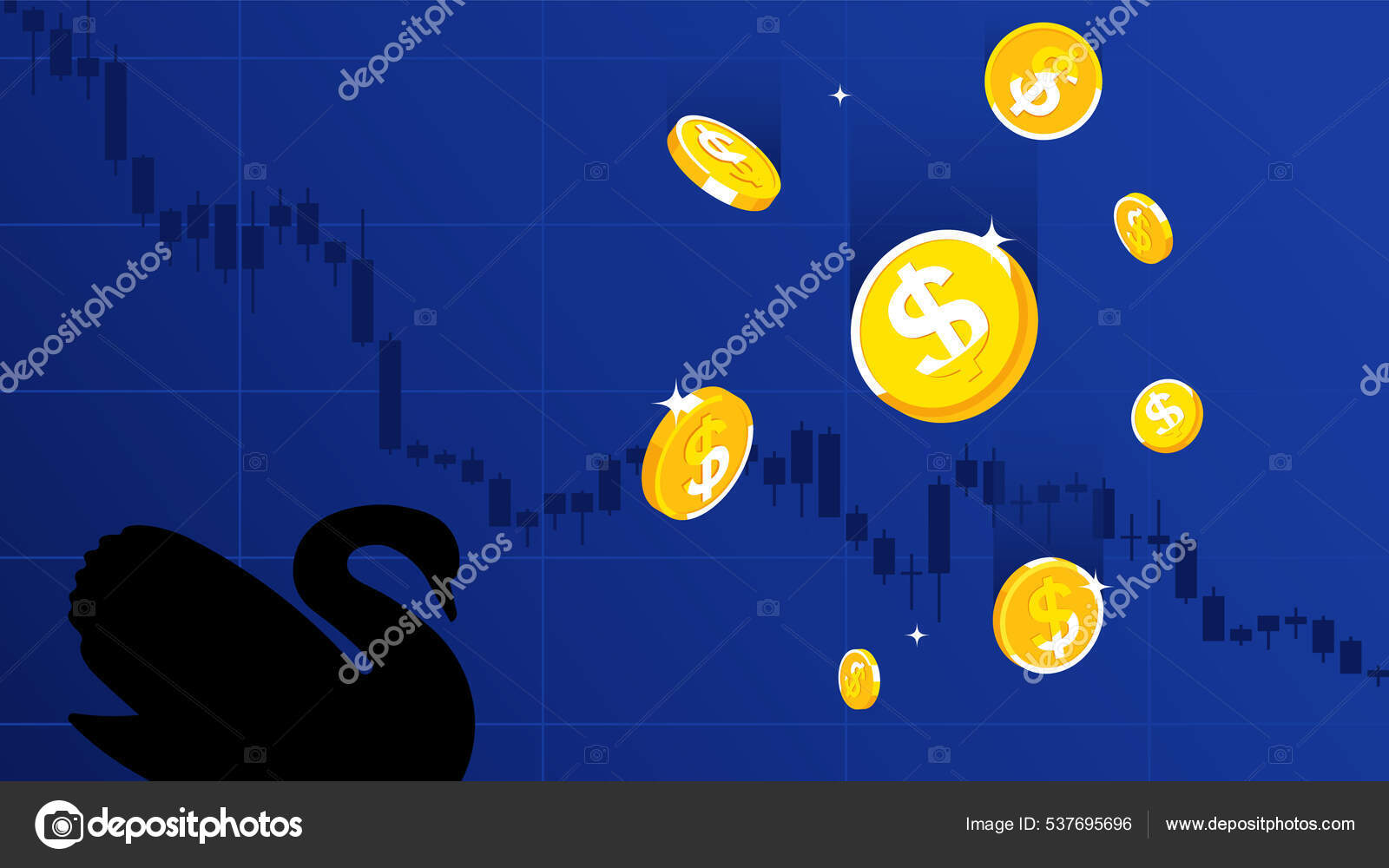 Black Swan Theory Business Candlestick Graph Chart Stock Market ...