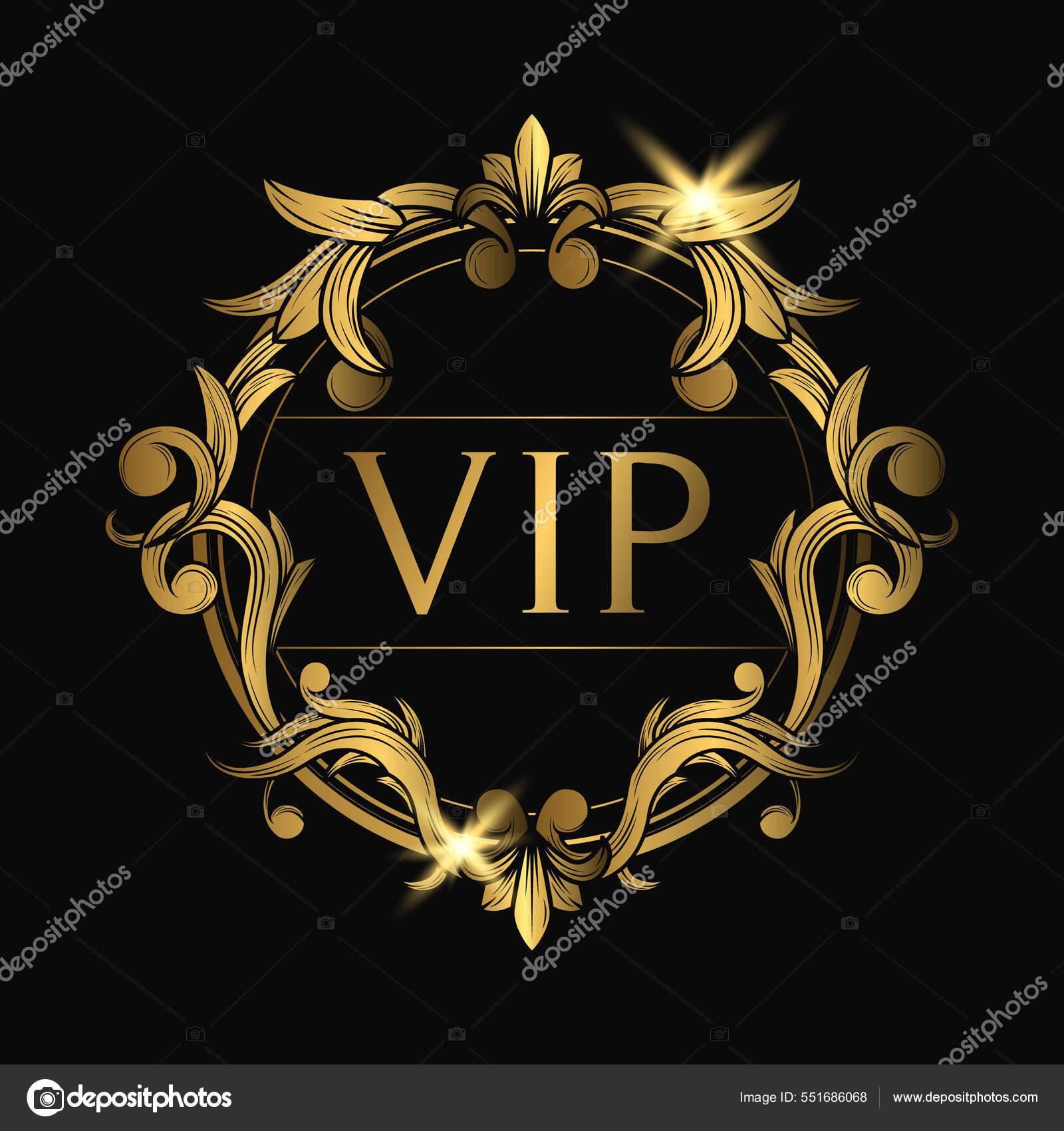 Vip Golden Badge Illustration Vintage Concept Suitable Card Invitation ...