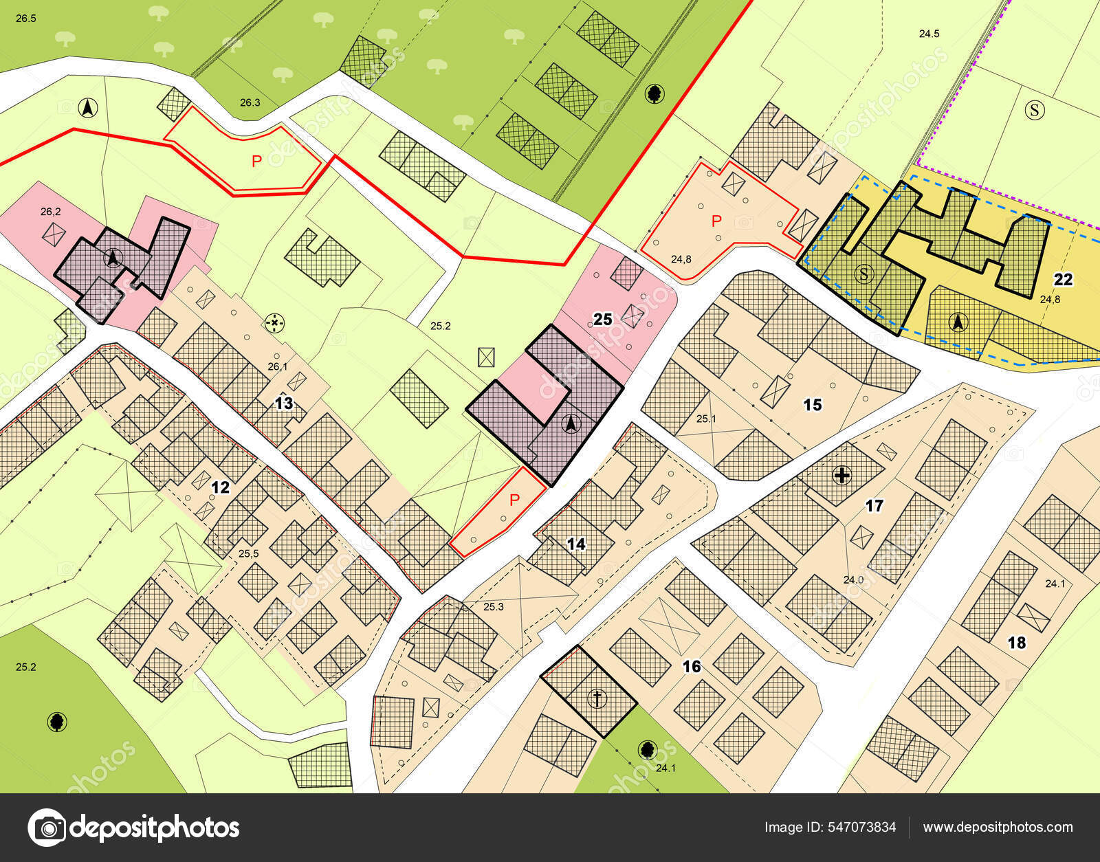 Imaginary General Urban Plan Indications Urban Destinations Buildings ...