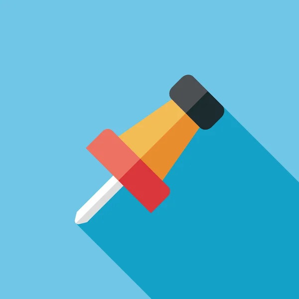 Push pin flat icon with long shadow, line icon — Stock Vector © eatcute ...