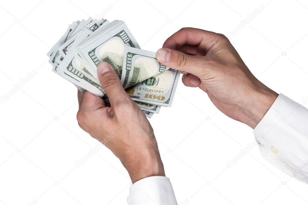 Hands counting money — Stock Photo © GrashAlex #50646685