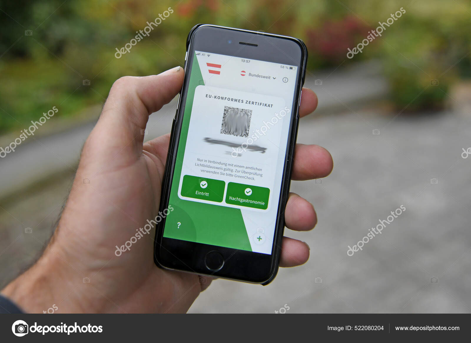 Digital Green Pass Corona Vaccination Mobile Phone Austria Europe — Stock Photo © Spitzi #522080204