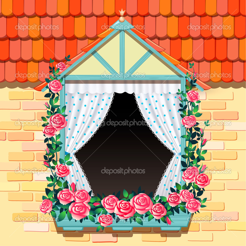Window and flowers Stock Vector Image by ©reinekke #50929521