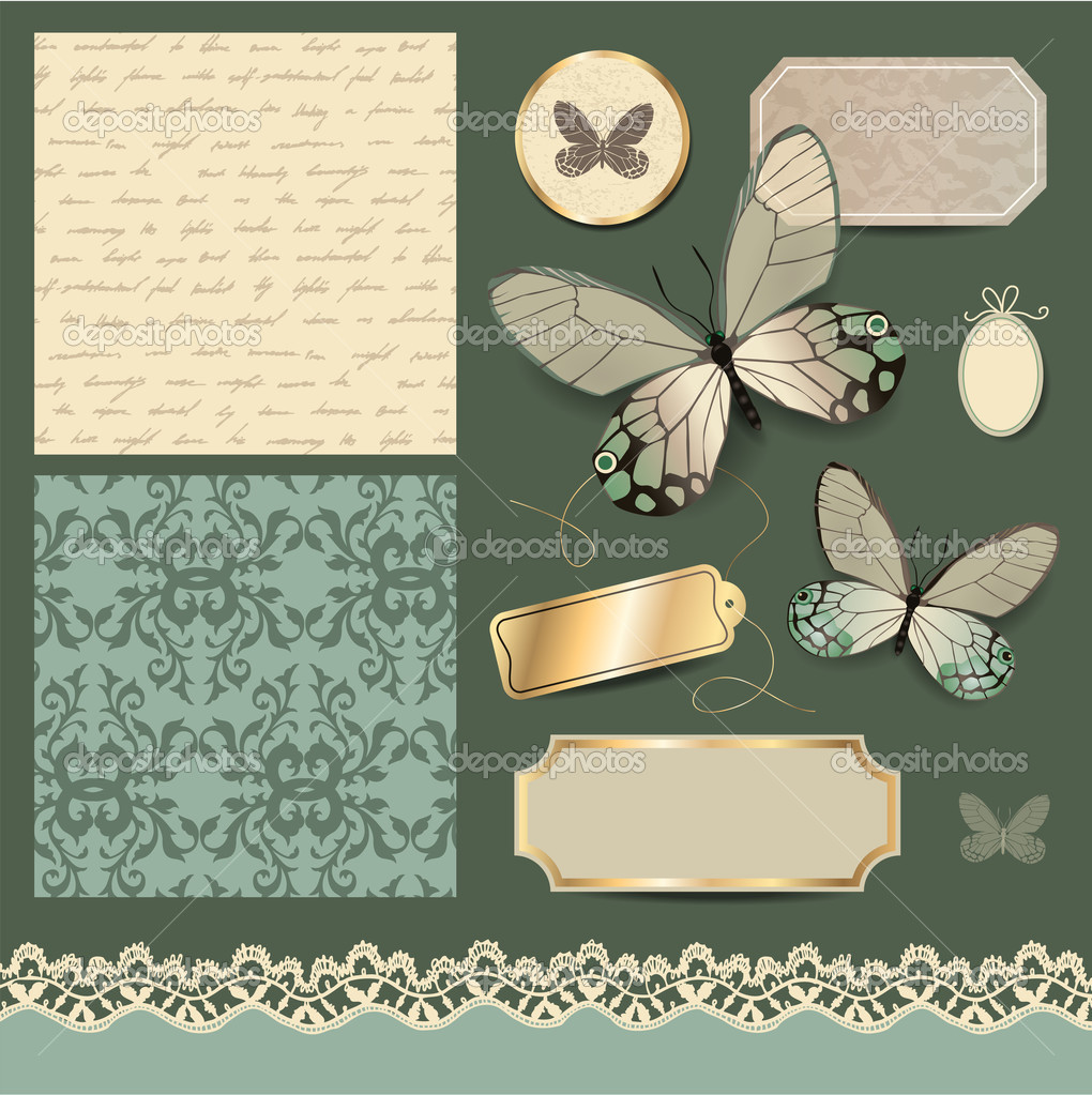 Scrapbook design with butterflies Stock Vector Image by ©reinekke #50931359