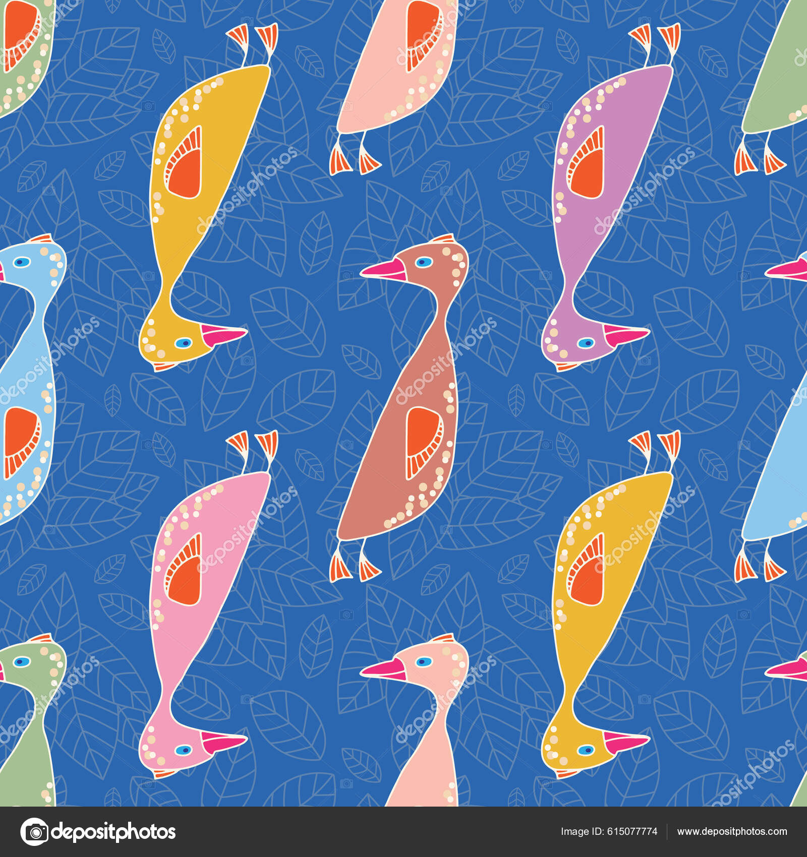 Naive Style Funny Little Goose Seamles Pattern Childish Colourful ...