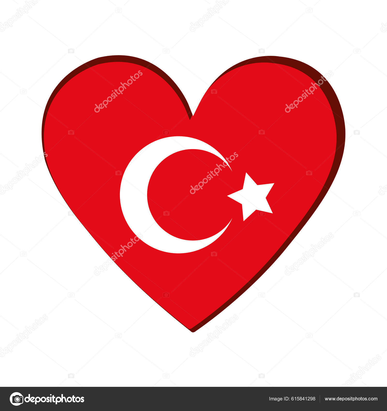 Isolated Heart Shape Flag Turkey Vector Illustration Stock Vector by ...