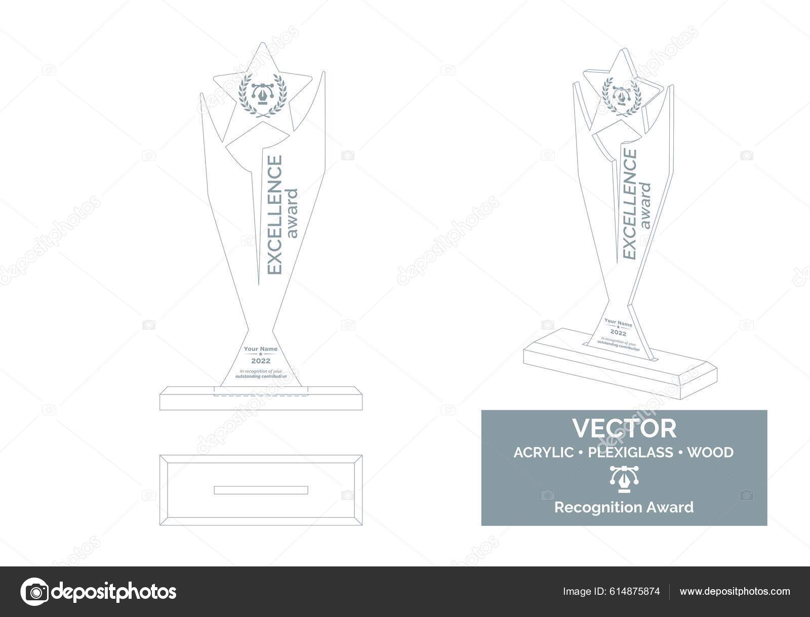 Trophy Vector Template Trophy Distinction Award Recognition Trophy ...