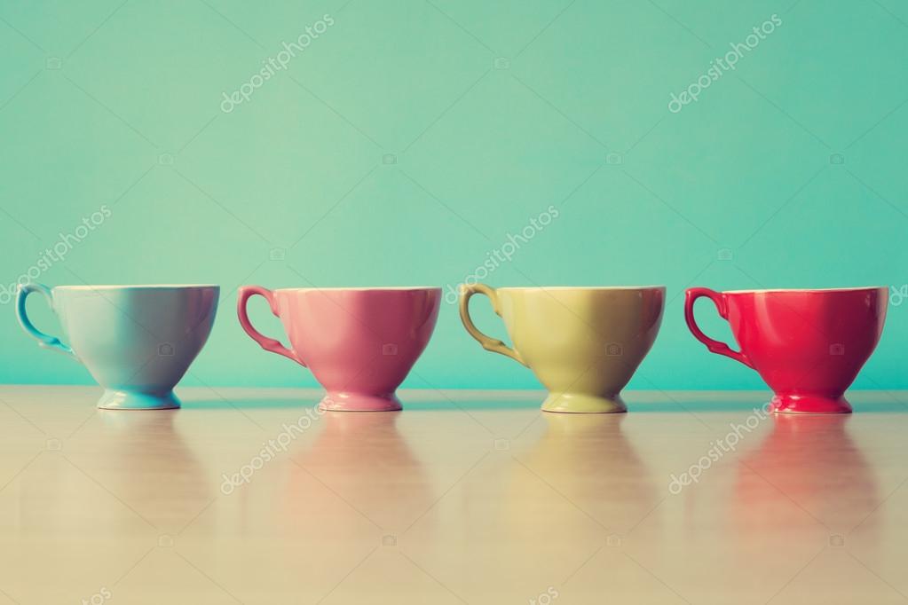 Color coffee cups — Stock Photo © andrekaphoto #51143893