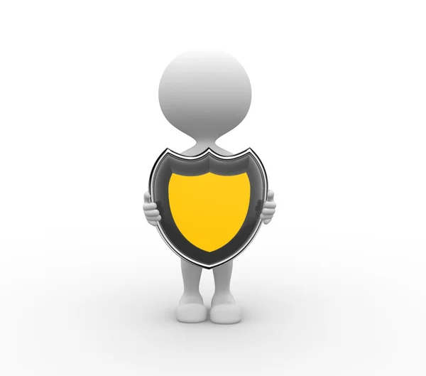 Person with shield and text Shield yourself — Stock Photo © orlaimagen ...