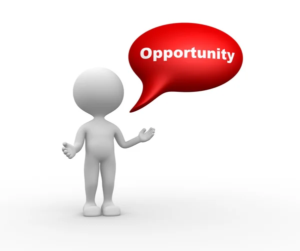 Person with arrow and word OPPORTUNITY — Stock Photo © orlaimagen #80947074