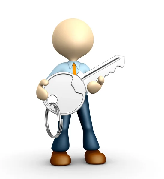 3d man holding key Stock Photo by ©orlaimagen 60639285