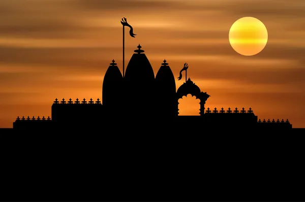 Hindu Temple on Sunset Background - Stock Image - Everypixel