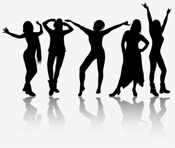 Dancing Girls Silhouettes — Stock Vector © Pablonis 41329609